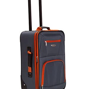 Rockland Journey Softside Upright Luggage Set, Charcoal, 4-Piece (14/19/24/28)