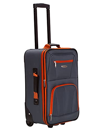 Rockland Journey Softside Upright Luggage Set, Charcoal, 4-Piece (14/19/24/28)