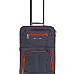 Rockland Journey Softside Upright Luggage Set, Charcoal, 4-Piece (14/19/24/28)