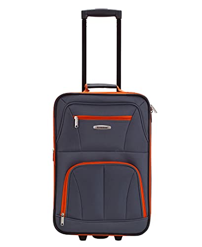 Rockland Journey Softside Upright Luggage Set, Charcoal, 4-Piece (14/19/24/28)