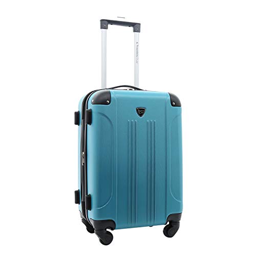 Travelers Club Chicago Hardside Expandable Spinner Luggage, Teal, 3 Piece Set