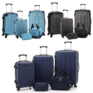 Travelers Club Chicago Hardside Expandable Spinner Luggage, Teal, 3 Piece Set