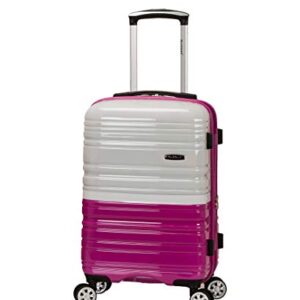 Rockland Melbourne Hardside Expandable Spinner Wheel Luggage, Two Tone White, 2-Piece Set (20/28)