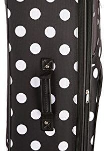 Rockland Vara Softside 3-Piece Upright Luggage Set, Black dot, (20/22/28)