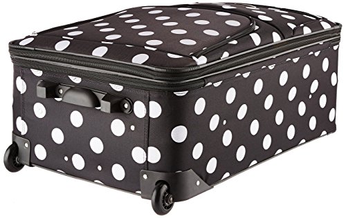 Rockland Vara Softside 3-Piece Upright Luggage Set, Black dot, (20/22/28)