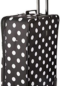 Rockland Vara Softside 3-Piece Upright Luggage Set, Black dot, (20/22/28)