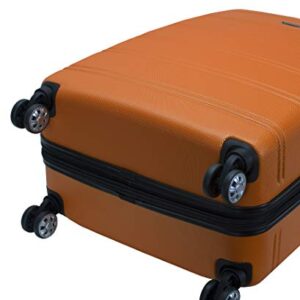 Rockland Melbourne Hardside Expandable Spinner Wheel Luggage, Orange, 2-Piece Set (20/28)