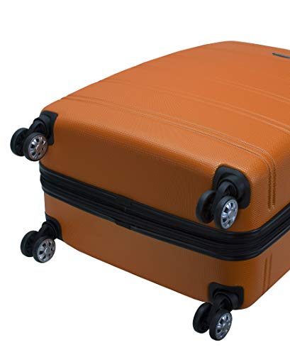 Rockland Melbourne Hardside Expandable Spinner Wheel Luggage, Orange, 2-Piece Set (20/28)