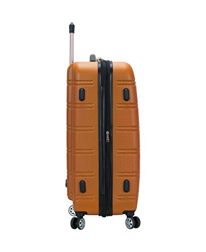 Rockland Melbourne Hardside Expandable Spinner Wheel Luggage, Orange, 2-Piece Set (20/28)