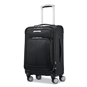 samsonite solyte dlx softside expandable luggage with spinner wheels, midnight black, carry-on 20-inch