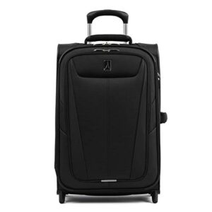 travelpro maxlite 5 softside expandable upright 2 wheel luggage, lightweight suitcase, men and women, black, carry-on 22-inch