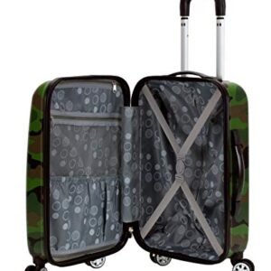 Rockland Safari Hardside Spinner Wheel Luggage, Camouflage, Carry-On 20-Inch