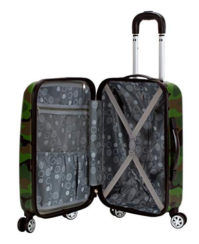 Rockland Safari Hardside Spinner Wheel Luggage, Camouflage, Carry-On 20-Inch