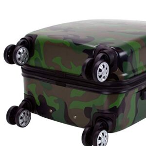 Rockland Safari Hardside Spinner Wheel Luggage, Camouflage, Carry-On 20-Inch