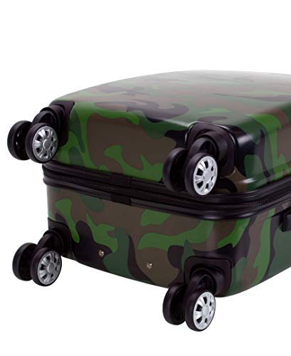 Rockland Safari Hardside Spinner Wheel Luggage, Camouflage, Carry-On 20-Inch