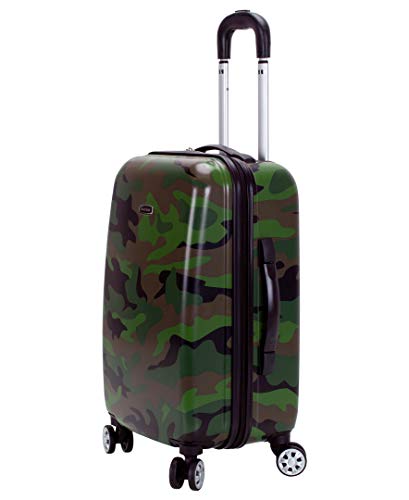 Rockland Safari Hardside Spinner Wheel Luggage, Camouflage, Carry-On 20-Inch