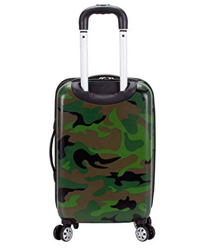 Rockland Safari Hardside Spinner Wheel Luggage, Camouflage, Carry-On 20-Inch