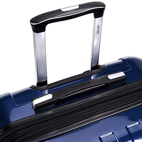 DELSEY Paris Helium Aero Hardside Expandable Luggage with Spinner Wheels, Blue Cobalt, Checked-Medium 25 Inch