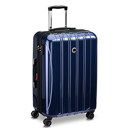 DELSEY Paris Helium Aero Hardside Expandable Luggage with Spinner Wheels, Blue Cobalt, Checked-Medium 25 Inch