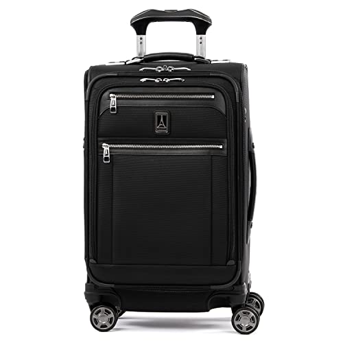 Travelpro Platinum Elite Softside Expandable Luggage, 8 Wheel Spinner Suitcase, TSA Lock, Men and Women, Shadow Black, Carry-On 21-Inch