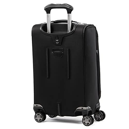 Travelpro Platinum Elite Softside Expandable Luggage, 8 Wheel Spinner Suitcase, TSA Lock, Men and Women, Shadow Black, Carry-On 21-Inch