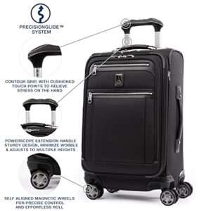 Travelpro Platinum Elite Softside Expandable Luggage, 8 Wheel Spinner Suitcase, TSA Lock, Men and Women, Shadow Black, Carry-On 21-Inch