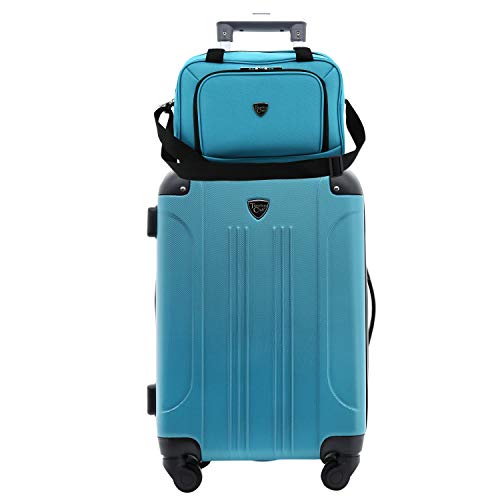 Travelers Club Chicago Hardside Expandable Spinner Luggage, Teal, 20" Carry-On