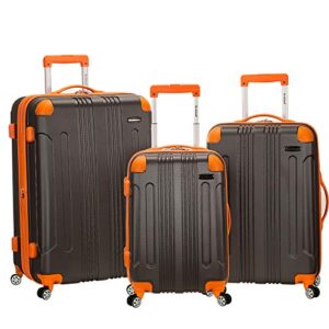 rockland london hardside spinner wheel luggage, charcoal, 3-piece set (20/24/28)