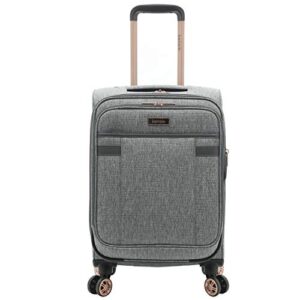 kensie Women's Hudson Softside 3-Piece Spinner Luggage Set, Heather Gray, (16/20/28)