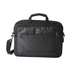 amazon basics 15.6-inch laptop computer and tablet shoulder bag carrying case, black