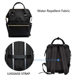 KROSER Laptop Backpack 15.6 Inch Stylish School Backpack Doctor Bag Water Repellent College Casual Daypack with USB Port Travel Business Work Bag for Men/Women-Black