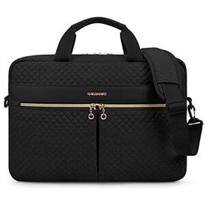 bagsmart 17.3 inch laptop bag, briefcase for women computer messenger bag office travel business,black