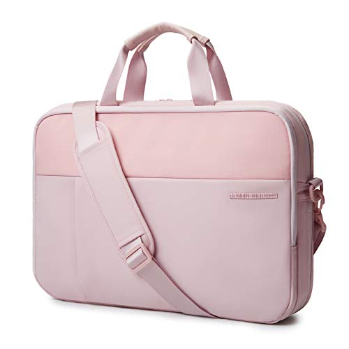 LIGHT FLIGHT Laptop Bag for Women,15.6 Inch Laptop Case Expandable Computer Bag Slim Briefcase,Pink