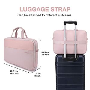 LIGHT FLIGHT Laptop Bag for Women,15.6 Inch Laptop Case Expandable Computer Bag Slim Briefcase,Pink