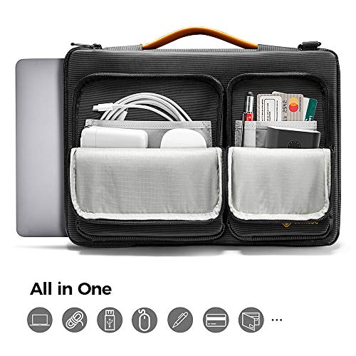 tomtoc 360 Protective Laptop Shoulder Bag for 13-inch MacBook Air M2/A2681 M1/A2337 2022-2018, MacBook Pro M2/A2686 M1/A2338 2022-2016, 13-inch Surface Pro 9/8/X/7+/7/6, Water-resistant Accessory Case