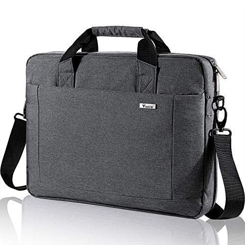 Voova Laptop Bag 15.6 15 14 Inch Briefcase, Expandable Computer Shoulder Messenger Bag Waterproof Carrying Case with Tablet Sleeve, Organizer for Men Women, Business Travel College School-Gray