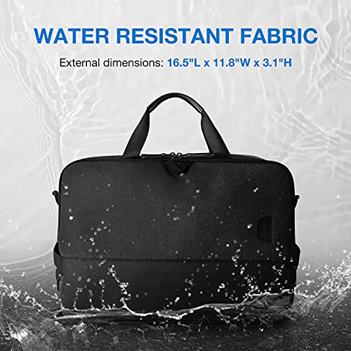 BAGSMART Laptop Bag, 15.6 Inch Computer Bag, Water Resistant Laptop Briefcase, RFID Blocking Messenger Shoulder Bag, Laptop Case for Men, Business, School, Travel, Black