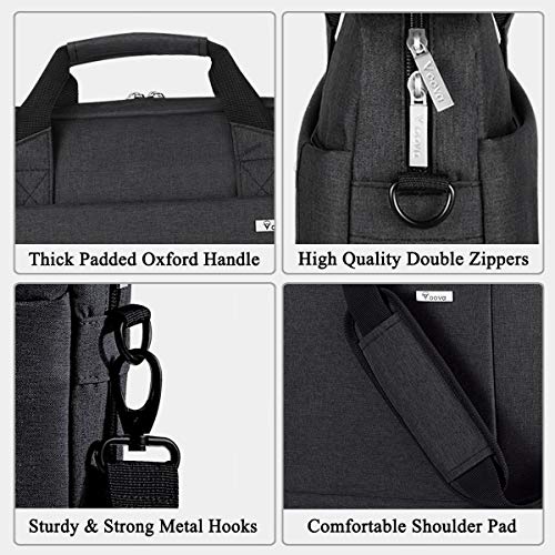 Voova 17 17.3 Inch Laptop Bag Briefcase, Expandable Multi-function Shoulder Messenger Bag, Waterproof Computer Carrying Case with Organizer Pocket for Men Women, Business Travel College School