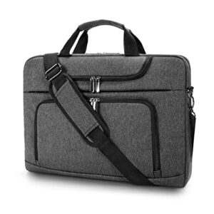 bertasche laptop bag 15.6 inch for men, laptop case computer bag for work business trip laptop carrying case w/shoulder strap grey