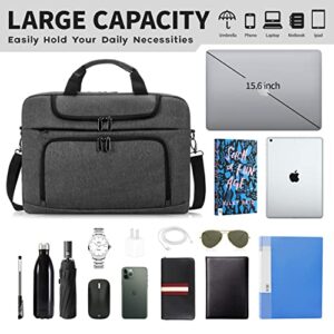 BERTASCHE Laptop Bag 15.6 inch for Men, Laptop Case Computer Bag for Work Business Trip Laptop Carrying Case w/Shoulder Strap Grey