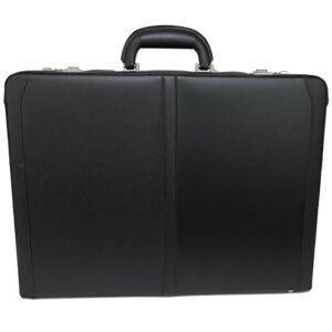 Alpine Swiss Mens Expandable Leather Attache Briefcase Dual Combination Locks