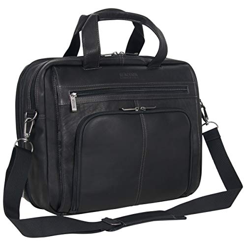 Kenneth Cole Reaction Out Of The Bag' Manhattan Colombian Leather RFID 15.6" Laptop Briefcase, Black, One Size