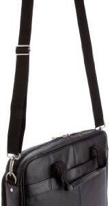 Samsonite Leather Slim Briefcase, Black, 16 Inch