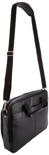 Samsonite Leather Slim Briefcase, Black, 16 Inch