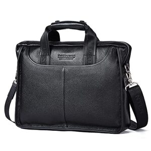 bostanten leather briefcase handbag messenger business bags for men black