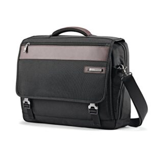 samsonite kombi flapover briefcase, black/brown, one size