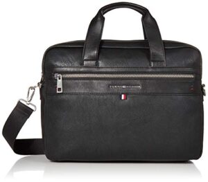 tommy hilfiger mens tommy hilfiger leo briefcase, black, os us