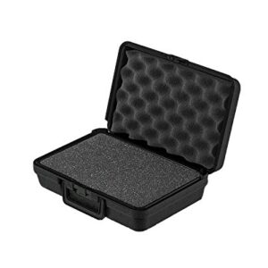 PFC Plastic Plastic Carrying Case with Foam, 12" x 8" x 3 3/4", Black (120-080-038-5SF)