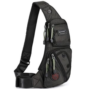 nicgid sling bag chest shoulder backpack fanny pack crossbody bags for men(black)