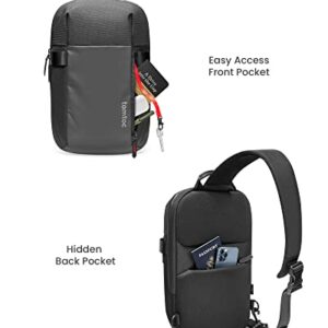 tomtoc 14-inch Compact EDC Sling Bag, Minimalist Chest Shoulder Backpack Crossbody Bag for up to 14-inch MacBook Pro M1/M2 A2779 A2442, Water-resistant, Lightweight Daypack for Travel, Work, Sport